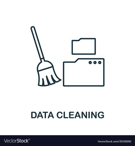 Data Cleaning Icon Line Style Element From Vector Image