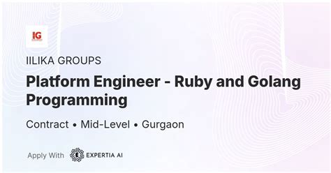 Platform Engineer Ruby And Golang Programming Job Gurgaon Mid Level