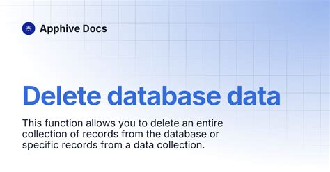 Delete Database Data Apphive Docs Delete Database Data Apphive Docs