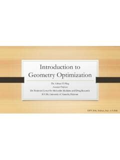 Introduction To Geometry Optimization Introduction To Geometry Optimization Pdf PDF PRO