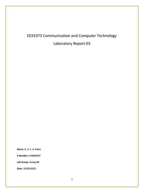 Communication And Computer Technology Lab Report Pdf Computer Network Router Computing