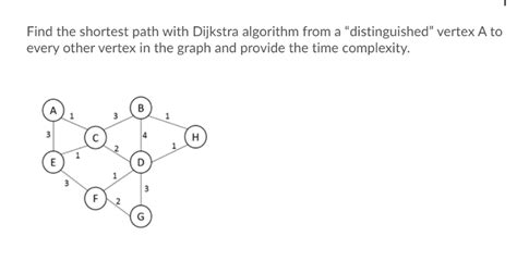 Solved Find The Shortest Path With Dijkstra Algorithm From A