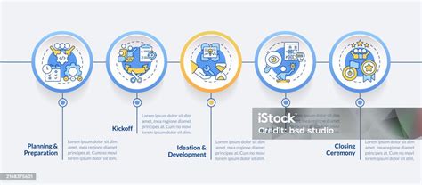 Hackathon Process Structure Blue Circle Infographic Template Stock Illustration Download Image