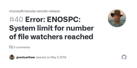 error enospc system limit for number of file watchers reached · issue