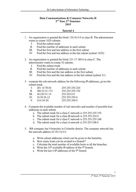 Dccn2 2015 S2 T4 Lecture Notes Of Data Communication And Computer Networks Sri Lanka