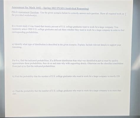 solved pslq assessment question use the given scenario