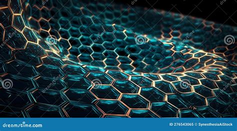 nanotechnology structure of hexagonal nano material macro abstract