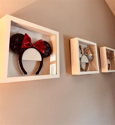 Disney Ears Glass Display Minnie Ears Wall Holder Disney Decor Mickey Minnie Ears Frame