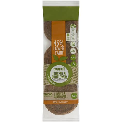 Macro Linseed And Sunflower English Muffins 6 Pack Woolworths