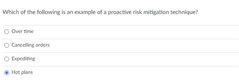 Solved Which Of The Following Is An Example Of A Proactive