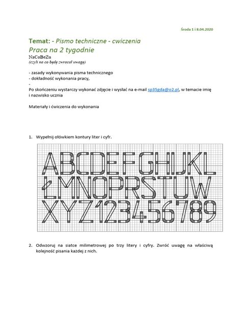 Karta Pracy Pismo Techniczne 5 Pdf