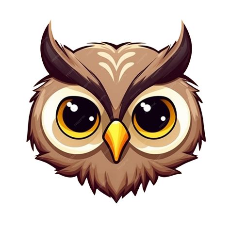 Premium Vector Cartoon Owl Face Vector Design