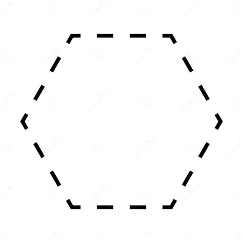 Hexagon Symbol Dashed Shape Vector Icon For Creative Graphic Design Ui Element Stock Vector