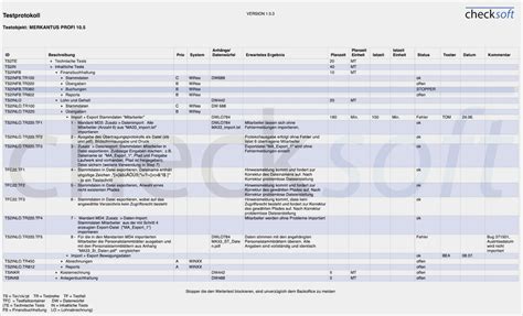 Testprotokoll Software Vorlage Gut Checksoft Gmbh Testprotokolle