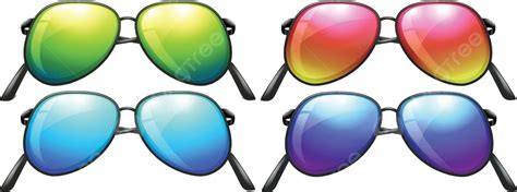 Neon Coloured Sunglasses Isolated White Eyeglass Vector Isolated White Eyeglass Png And