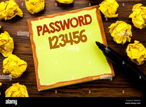 Hand Writing Text Caption Showing Password 123456 Business Concept For Security Internet