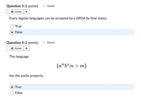 Solved Question 3 2 Pointsv Saved• Listenevery Regular