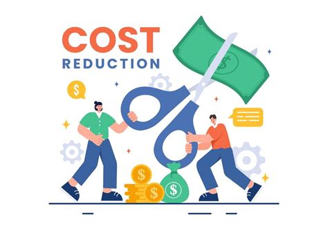 Premium Vector Cost Reduction Vector Illustration Depicting Decrease