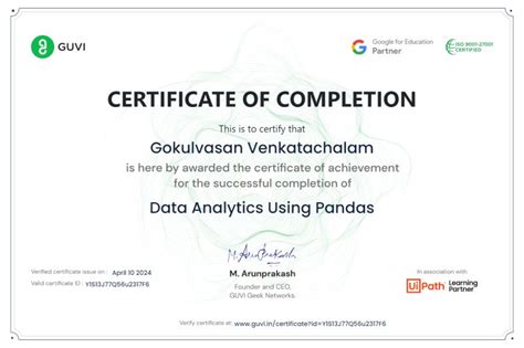 Gokulvasan V On Linkedin Dataanalytics Pandas Guvi Datascience Lifelonglearning