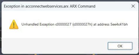 Exception In Acconnectwebservicesarx Arx Command Autodesk Community