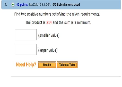 Solved Find Two Positive Numbers Satisfying The Given