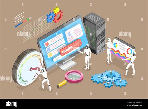 3d Isometric Flat Conceptual Illustration Of Website Speed Optimization