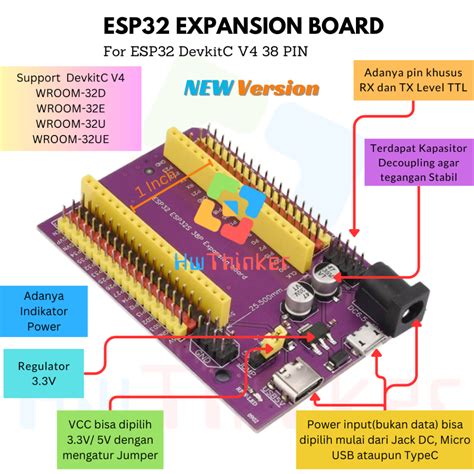 Jual Expansion Board Shield Io Prototype For Esp32 Devkitc V4 38pin 38