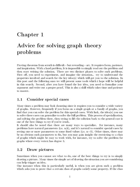 Advice For Solving Graph Theory Problems Pdf Inductive Reasoning Mathematical Proof