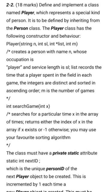 Solved 2 2 18 Marks Define And Implement A Class Named