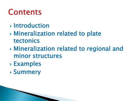 Mineralization Controlled By Tectonics And Structuresppt Geography