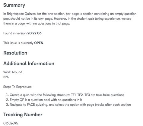 Pagination Not Working With Sections In Quiz — Brightspace
