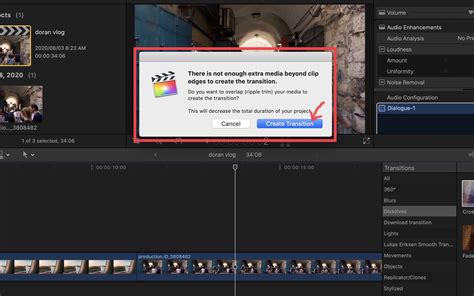 파이널 컷 Final Cut Pro 화면 전환 디졸브 트랜지션 적용하기 기초강좌