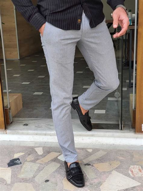 Garrison Gray Pants 38 Fitted Gray Casual Dress Pants Gray Slim