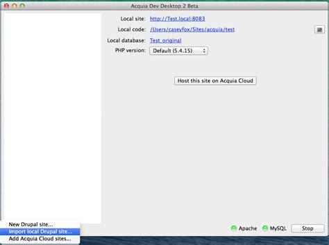developing with acquia s dev desktop function1