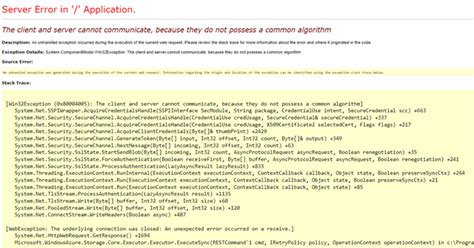 how to fix the error the client and server cannot communicate because