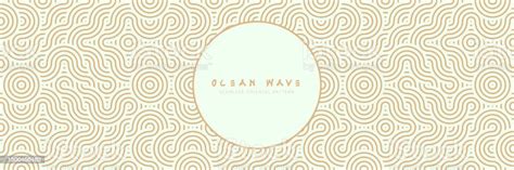 원활한 아시아 배경 패턴입니다 여름 축제 디자인 흰색 추상적인 기하학적 물결 모양의 선과 곡선이 있는 만다라 파도 전통적인 일본 대칭 장식입니다 0명에 대한 스톡 벡터 아트