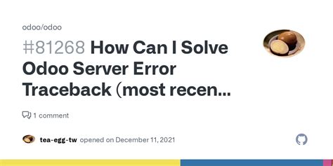 How Can I Solve Odoo Server Error Traceback Most Recent Call Last