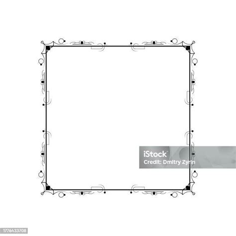 추상 검정 심플한 라인 스퀘어 와 잎 잎 프레임 꽃 낙서 윤곽 윤곽 요소 벡터 디자인 스타일 스케치 고립 된 일러스트 용 결혼식 및 배너 0명에 대한 스톡 벡터 아트 및