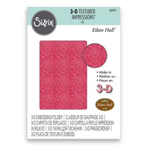 Sizzix 3d Textures Impressions Crochet Mandala Embossing Folder Twilight Crafts