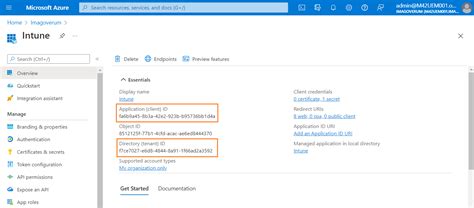 creating the service connection for the intune data provider matrix42