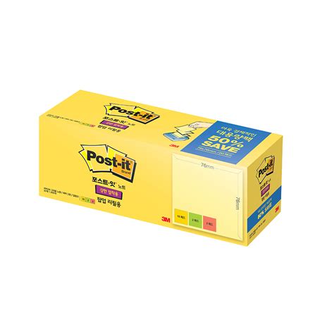 3m 포스트잇 강한점착용 팝업리필용 대용량팩 Kr330 20a 두사몰