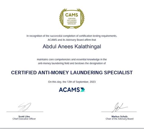 Thrillied To Announce That I Have Completed My Cams Abdul Anees Kalathingal Cams Ica Moet