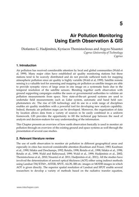 PDF Air Pollution Monitoring Using Earth Observation GIS Air Pollution Monitoring Using