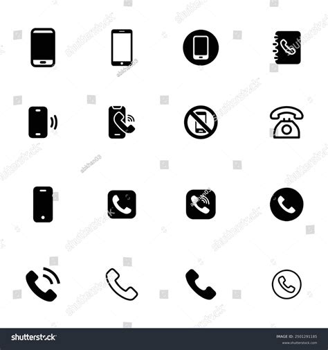 Mobile Phone Icon Pack Vector Stock Vector Royalty Free 2501291185 Shutterstock