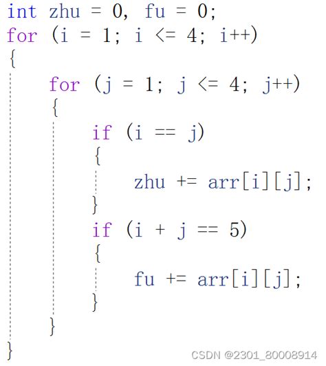 44矩阵主、辅对角线之和计算4×4矩阵对角线之和 Csdn博客