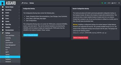 8 Maintenance — Asgard Analysis Cockpit V3 Manual Documentation