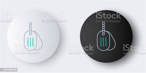 회색 배경에 격리 된 라인 밀리터리 개 태그 아이콘 Id 태그 아이콘입니다 육군 표지판 다채로운 개요 개념 벡터 강철에 대한 스톡 벡터 아트 및 기타 이미지 Istock