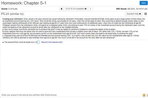 Solved Homework Chapter 5 1 Save Score 0 Of 6 Pts 1 15 Of