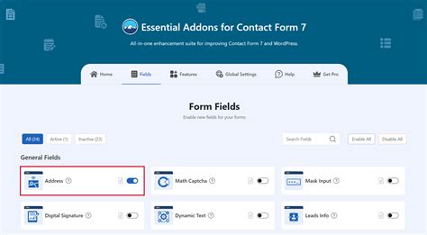 Address Field In Essential Addons For Contact Form 7