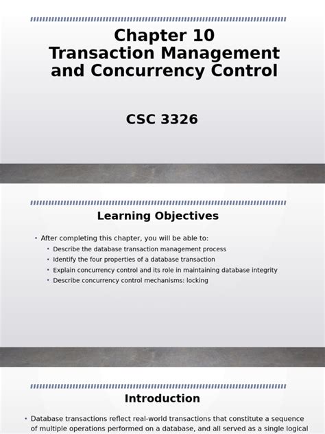 Chapter10 Transactionmanagementandconcurrencycontrol Pdf Database Transaction Databases